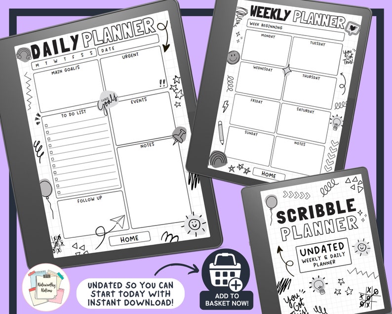 Kindle Scribe Scribble Planner Weekly & Daily Planner Quarterly Planner ...