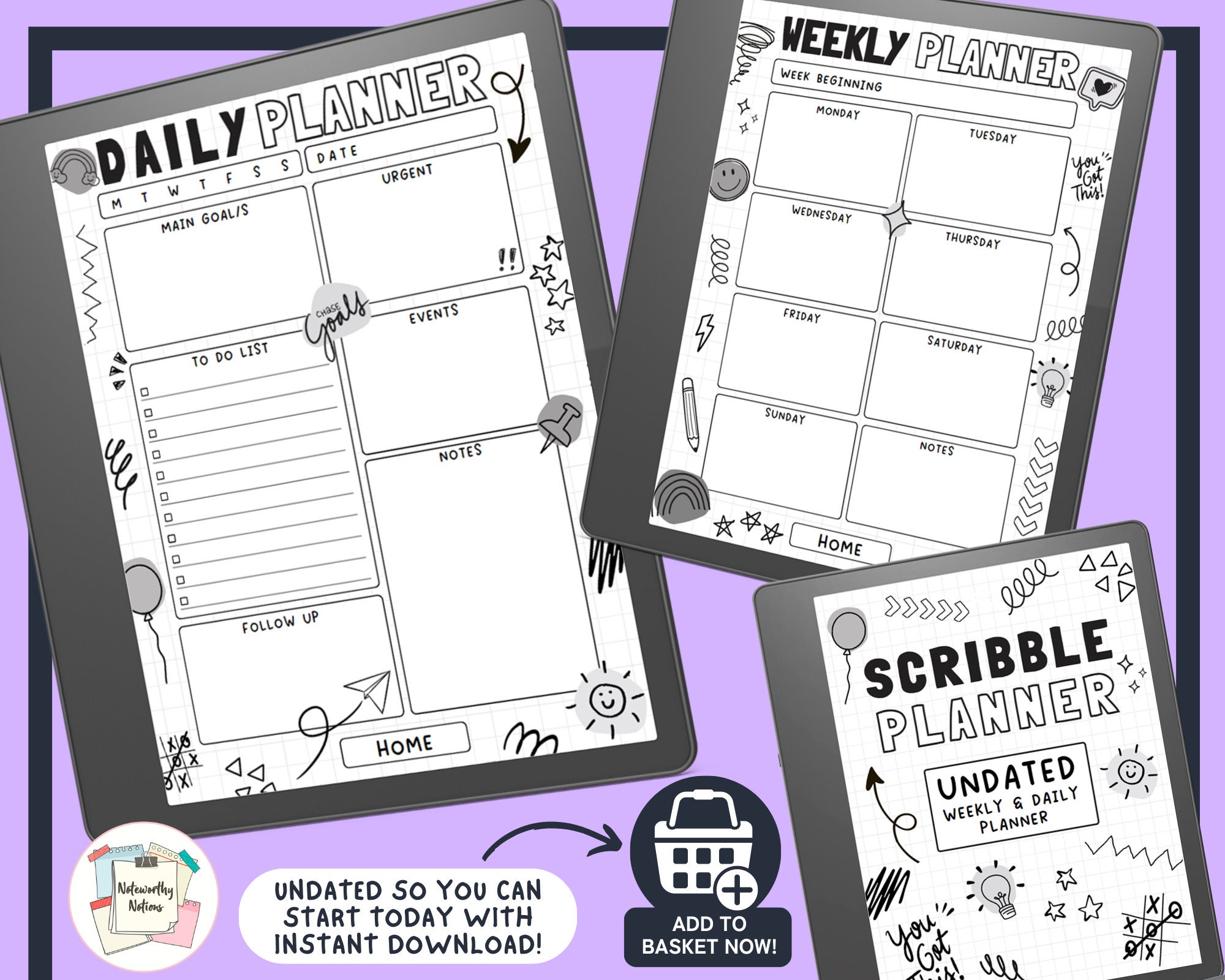 Kindle Scribe Scribble Planner Weekly & Daily Planner Quarterly Planner - 18 Weeks Digital ...