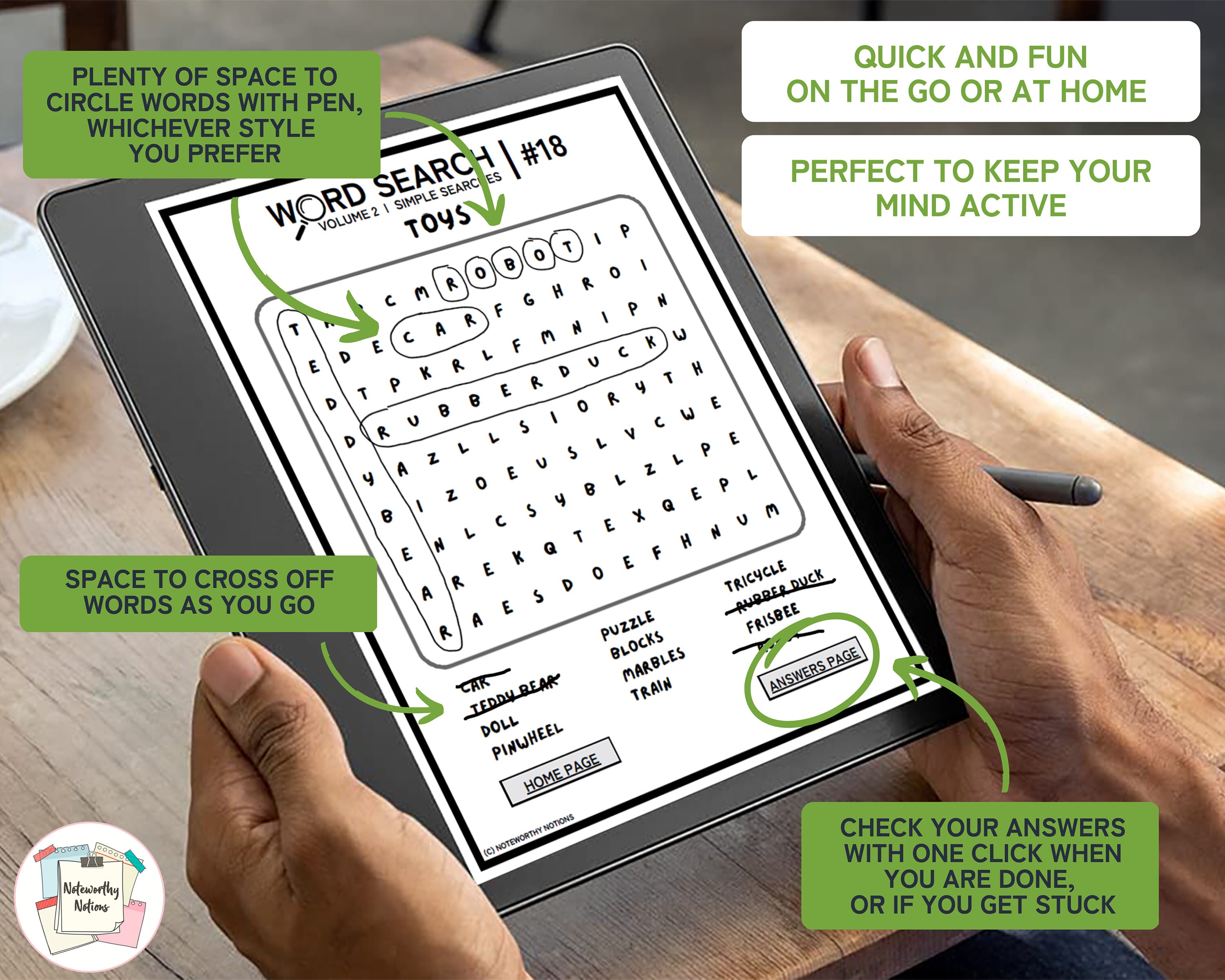 Kindle Scribe Word Search Puzzle Book | Volume 2 - Simple Searches ...