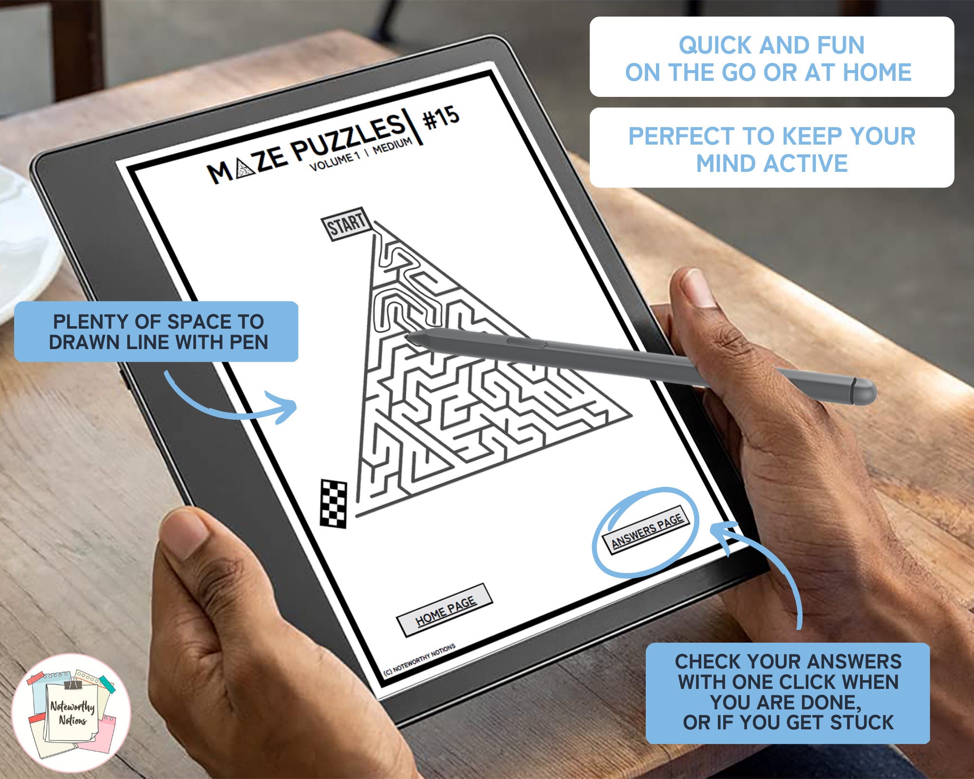 Kindle Scribe Maze Puzzle Book | Volume 1 - Medium | Digital Template ...