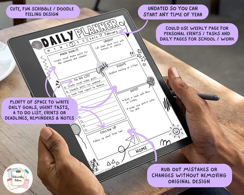 Kindle Scribe Scribble Planner Weekly & Daily Planner Quarterly Planner ...