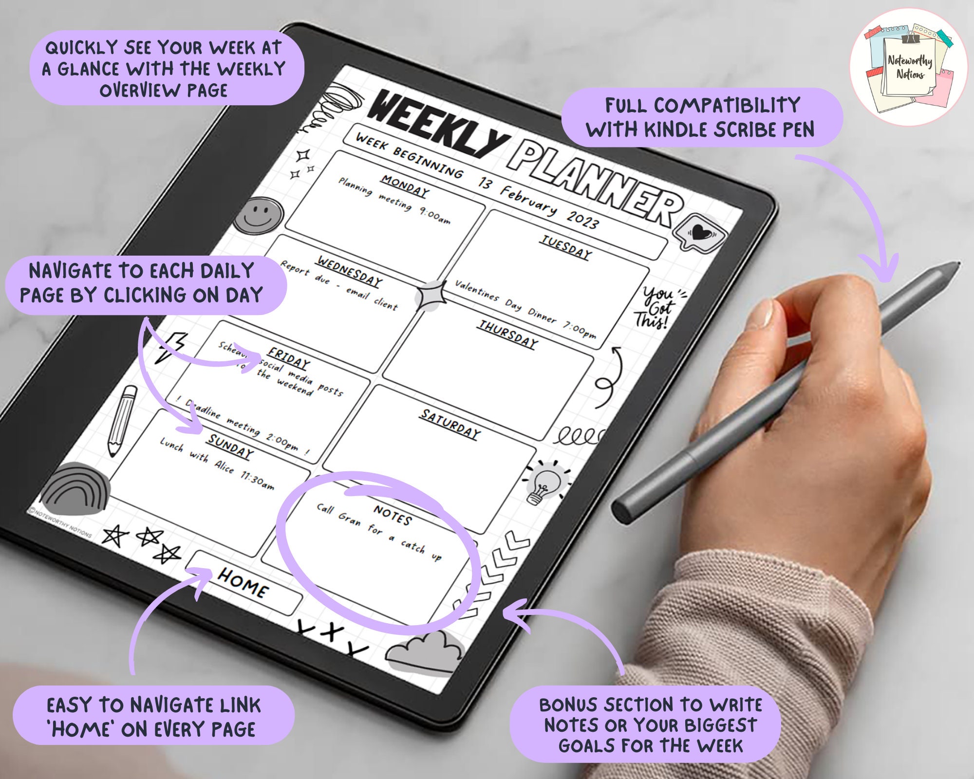 Kindle Scribe Scribble Planner Weekly & Daily Planner Quarterly Planner ...