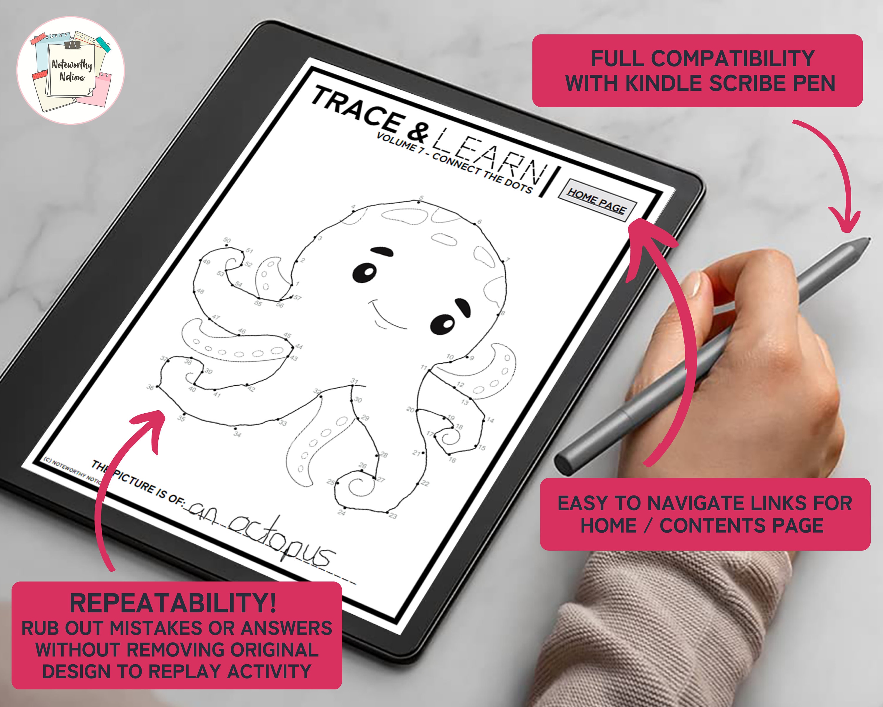 Kindle Scribe Trace and Learn Kids Book | Volume 7-connect the Dots ...