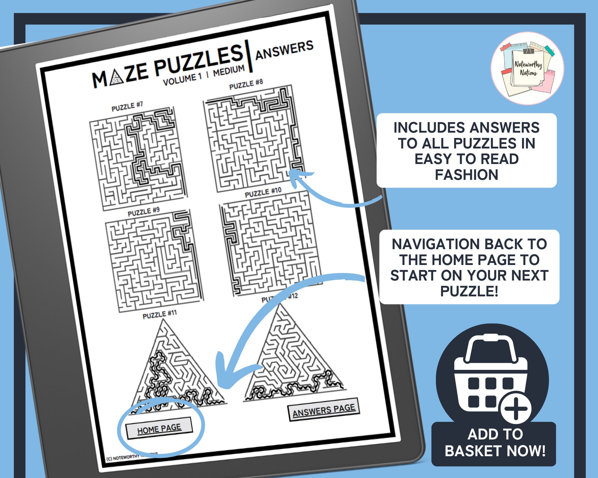 Kindle Scribe Maze Puzzle Book Volume 1 Medium Digital Template Instant ...
