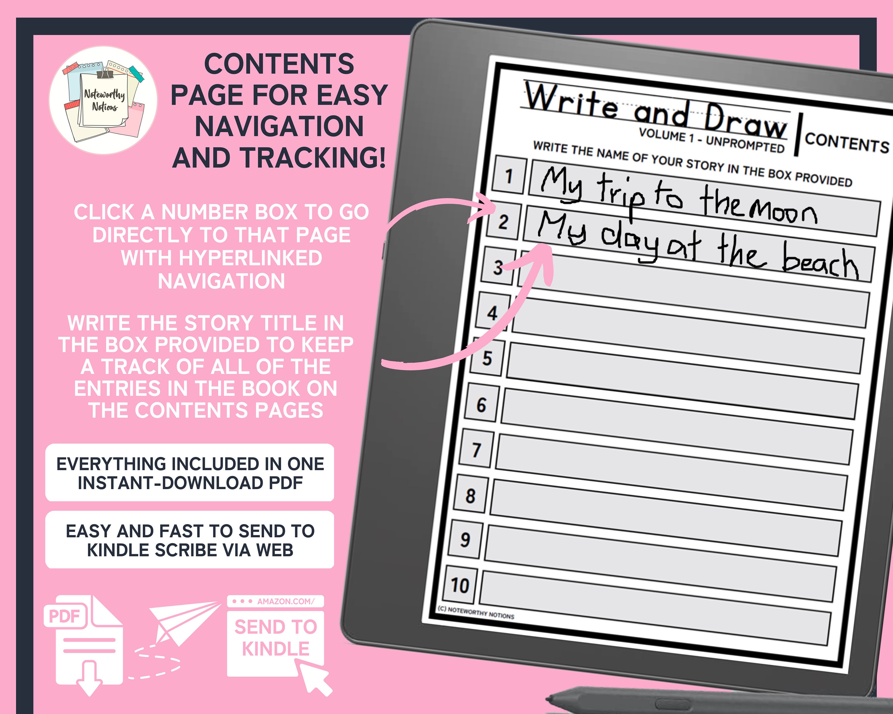 Kindle Scribe Write and Draw Kids Book Volume 1 Unprompted Digital ...