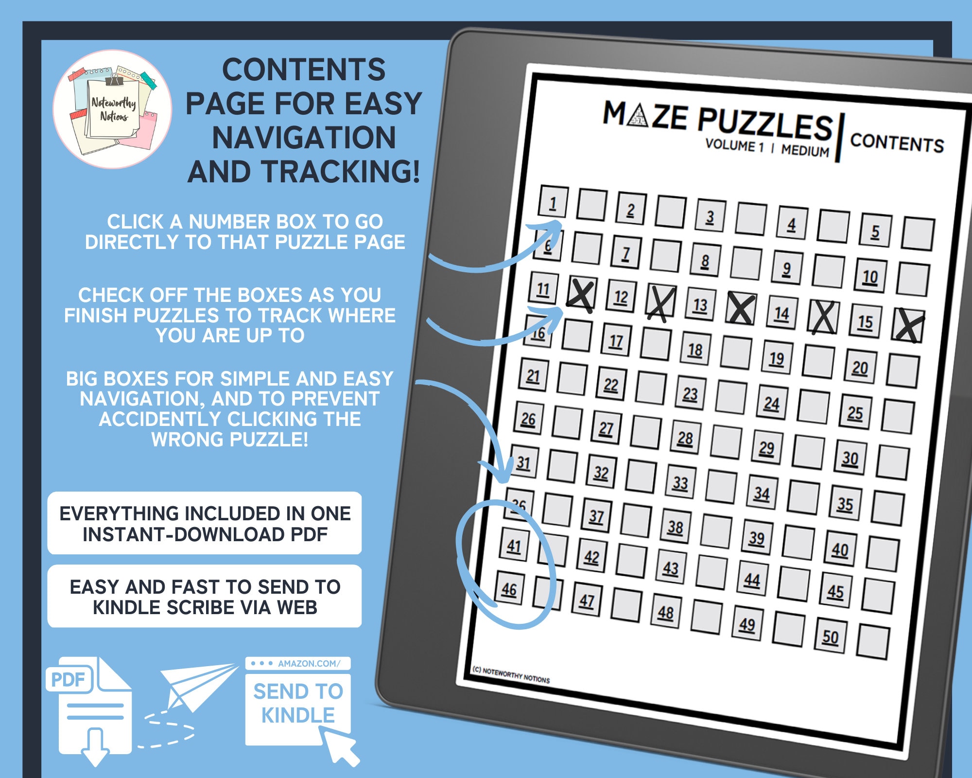 Kindle Scribe Maze Puzzle Book | Volume 1 - Medium | Digital Template ...
