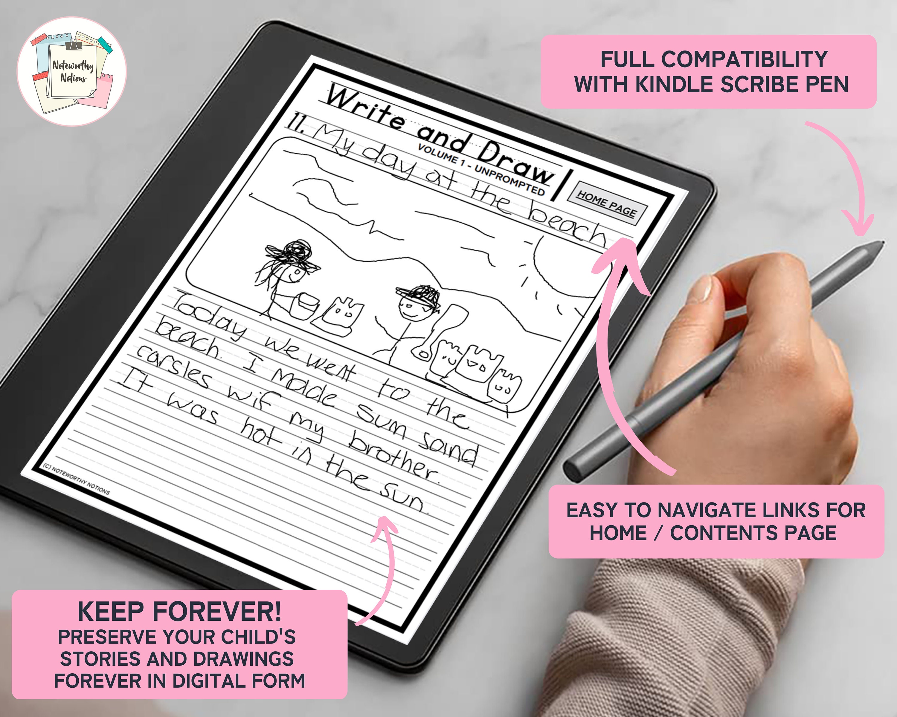 Kindle Scribe Write and Draw Kids Book Volume 1 Unprompted Digital ...