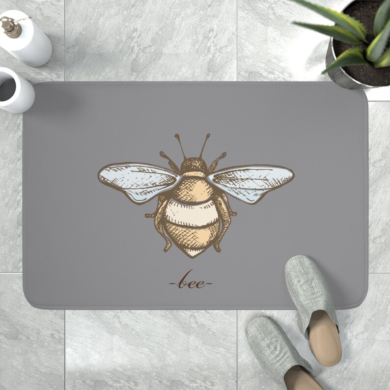 Honey Bee Bath Mat bathroom Shower Floor Spring - Etsy