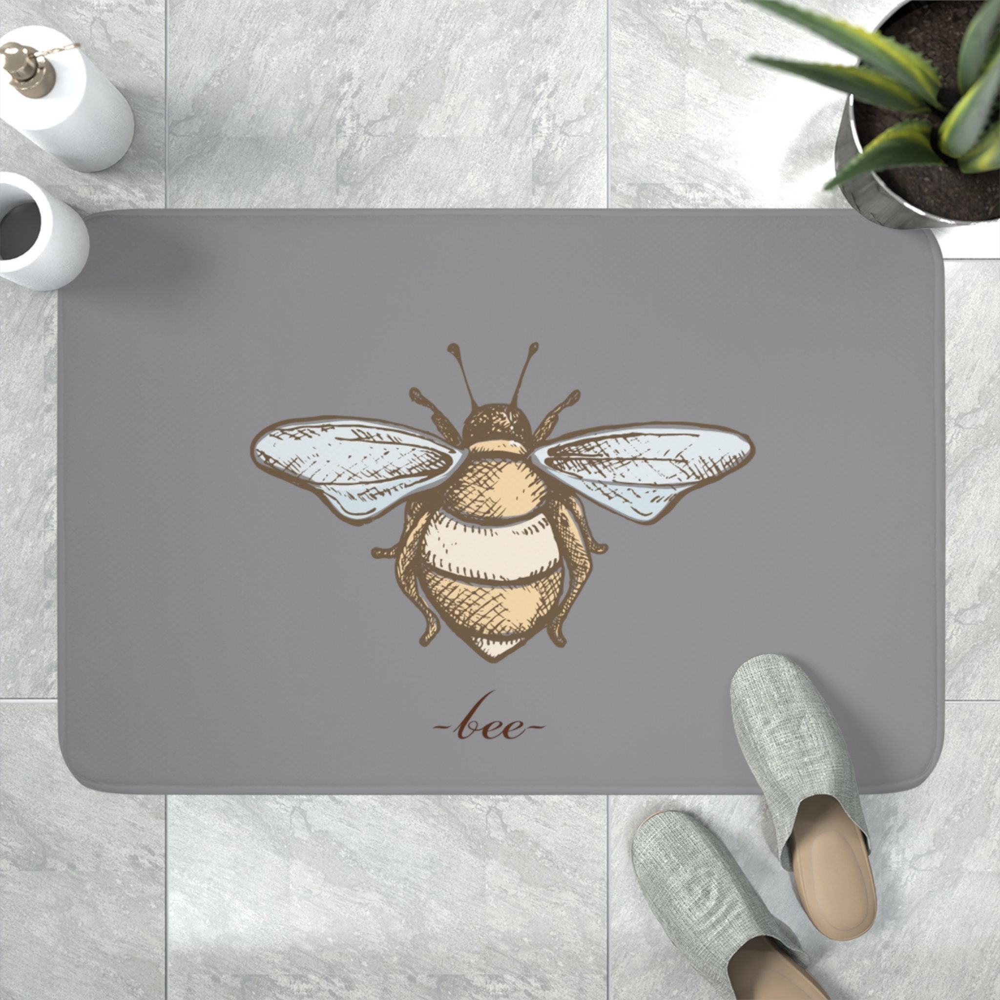 Honey Bee Bath Mat bathroom Shower Floor Spring - Etsy