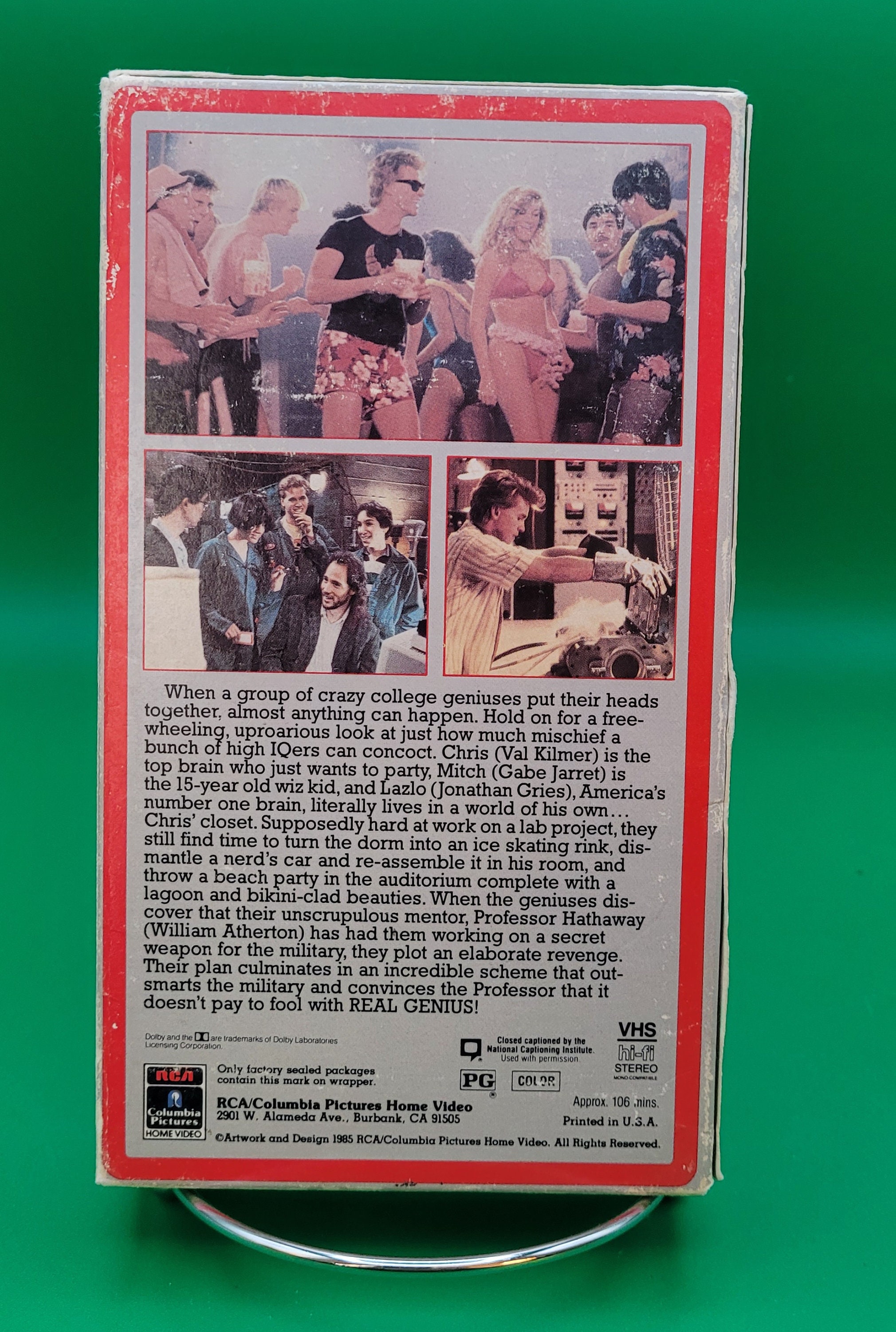 Real Genius VHS Tape 1985 RCA Side Loader - Etsy