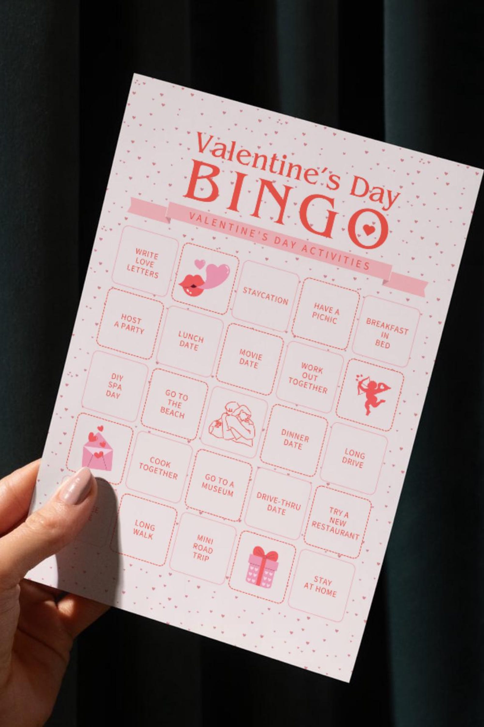 Valentine's Day Bingo Game, Printable Valentines Game for Couples ...