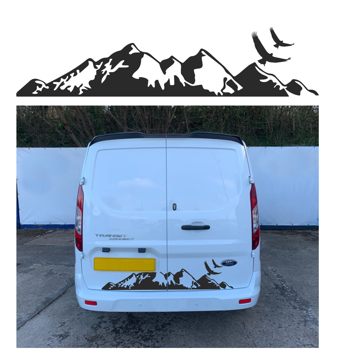 Van Ford Transit Custom Any Van Rrear , Side Mountain Big Sticker ...