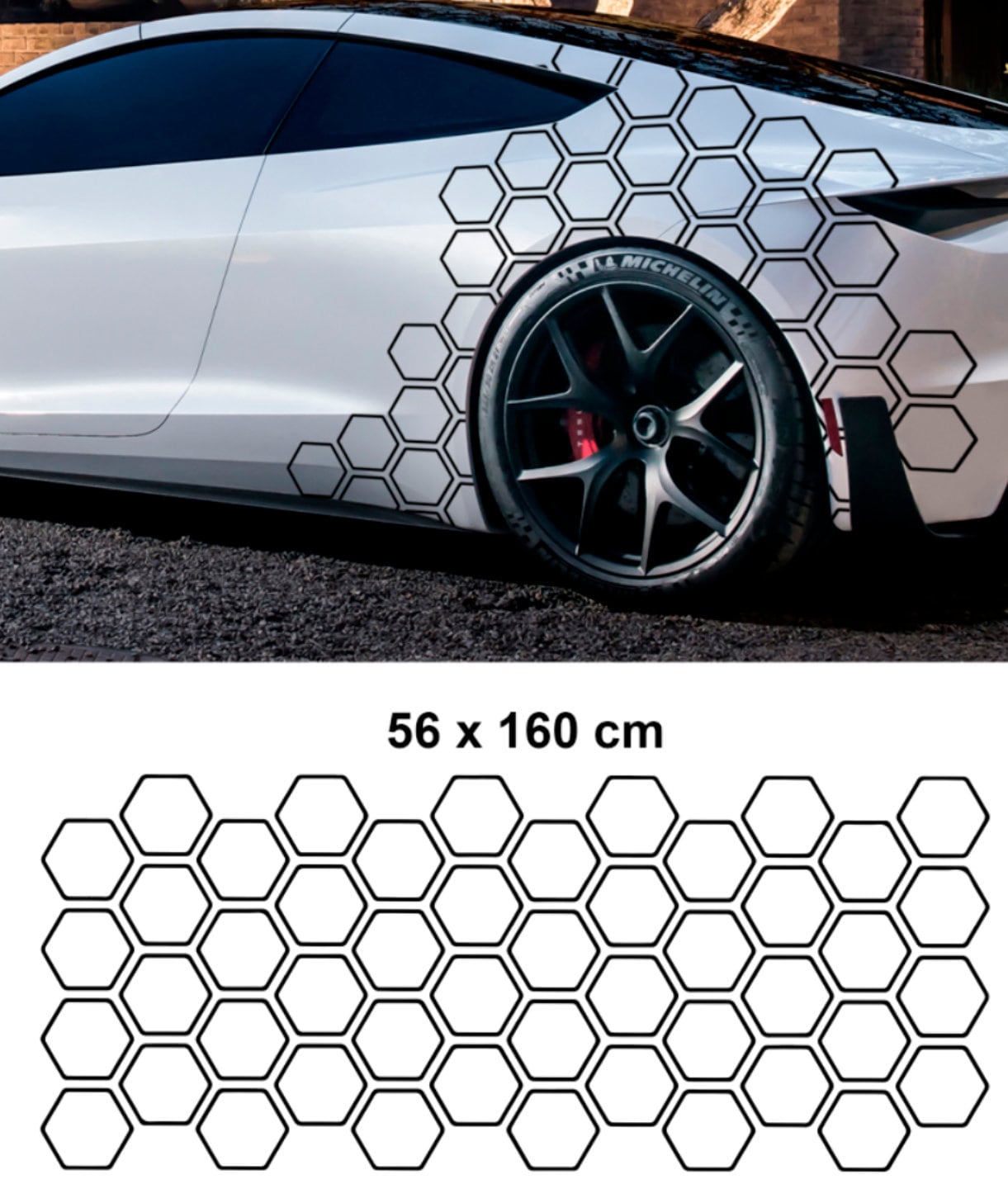 Car Camouflage Kit Solid Hexagon Honeycomb Side Stickers Decals ...