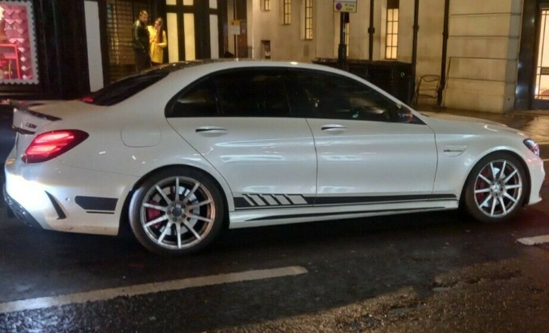 Mercedes AMG Style Racing Side Skirt Stripes Long Racing Decal Sticker ...