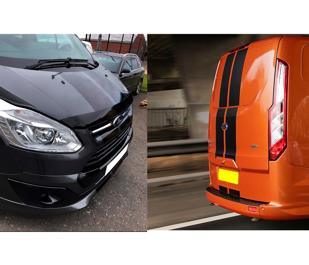 Ford Transit Custom Plain Stripes Bonnet & Rear Door Kit Decal Stripes ...