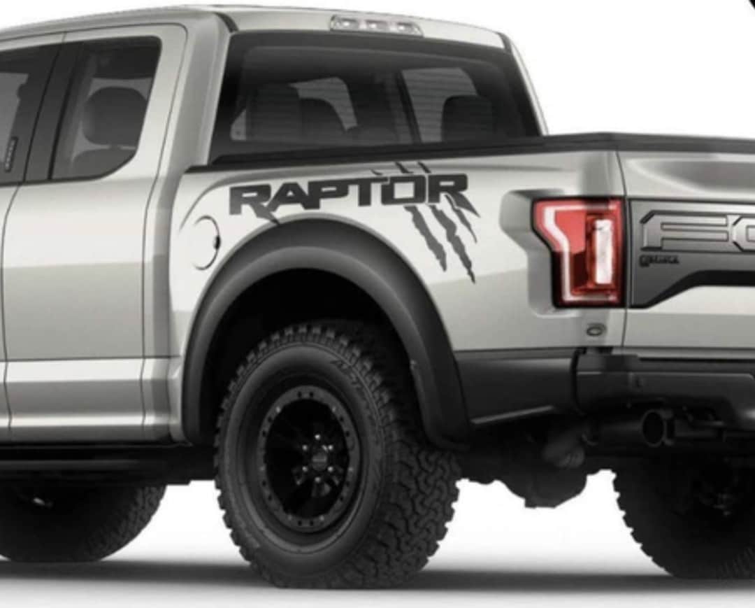 Ford Raptor Pickup Truck Side Vinyl Decals RAPTOR Monster Scratch off ...