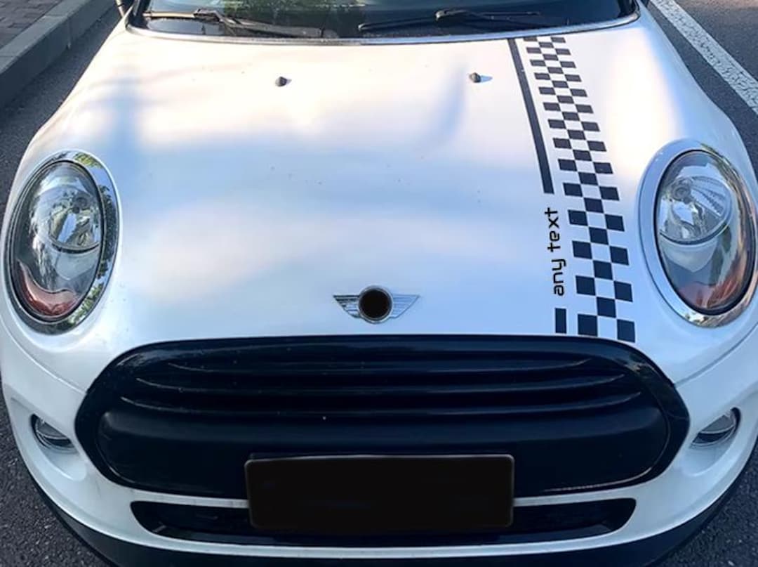 FOR Mini Cooper Bonnet Racing Stripes Vinyl Graphics Declas Stickers ...
