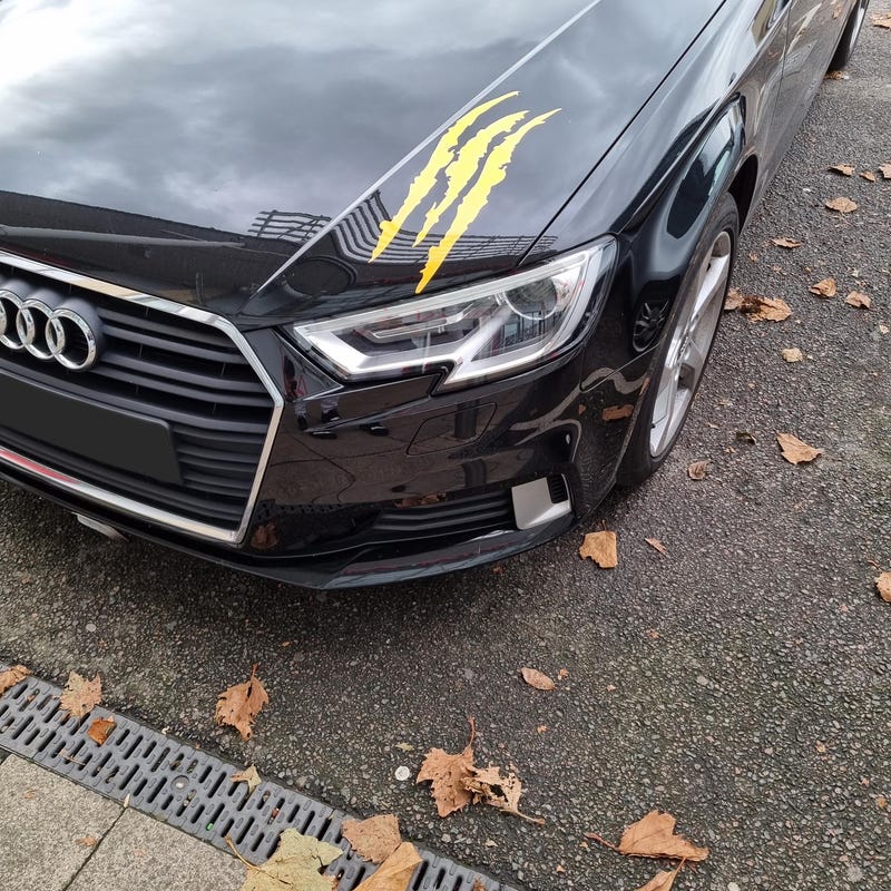 Black Scratch Car Sticker - Etsy UK