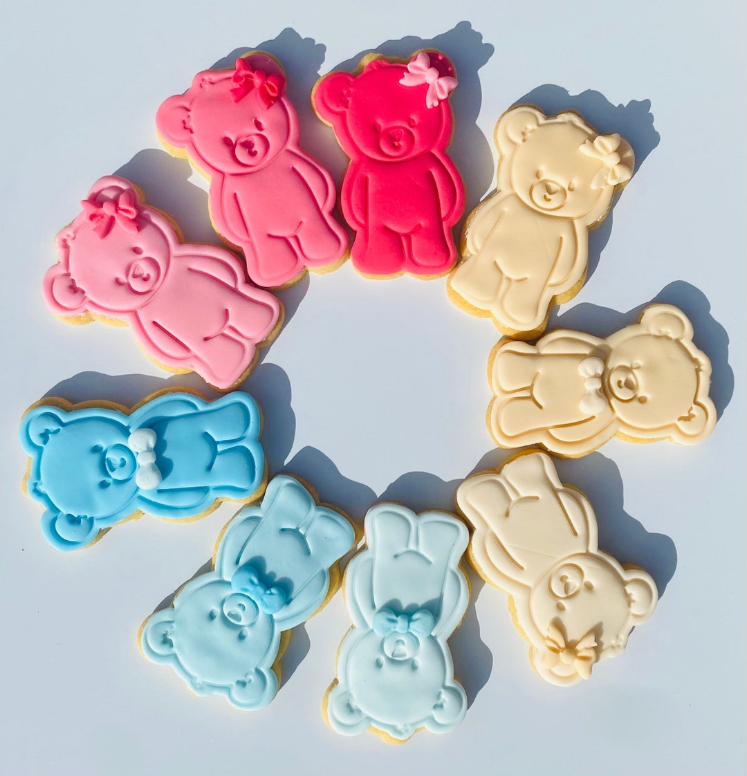 Teddy Bear Baby Shower Biscuits Personalised Teddy Bears Baby Shower ...