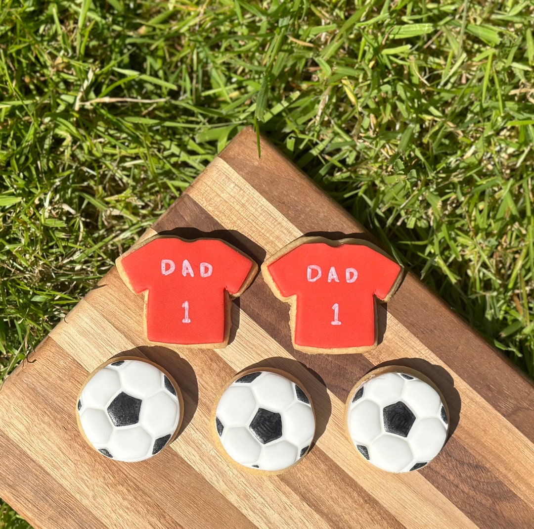 Fathers Day Football Biscuits Personalised Preorder - Etsy