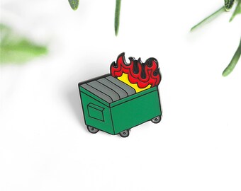Trash Can Enamel Pin - Etsy