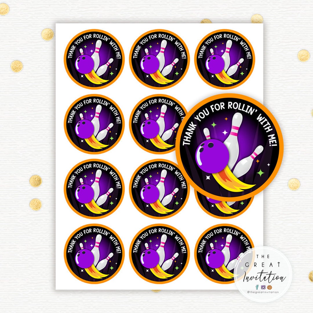 Bowling Party Stickers Instant Download, Bowling Sticker, Bowling Tags ...