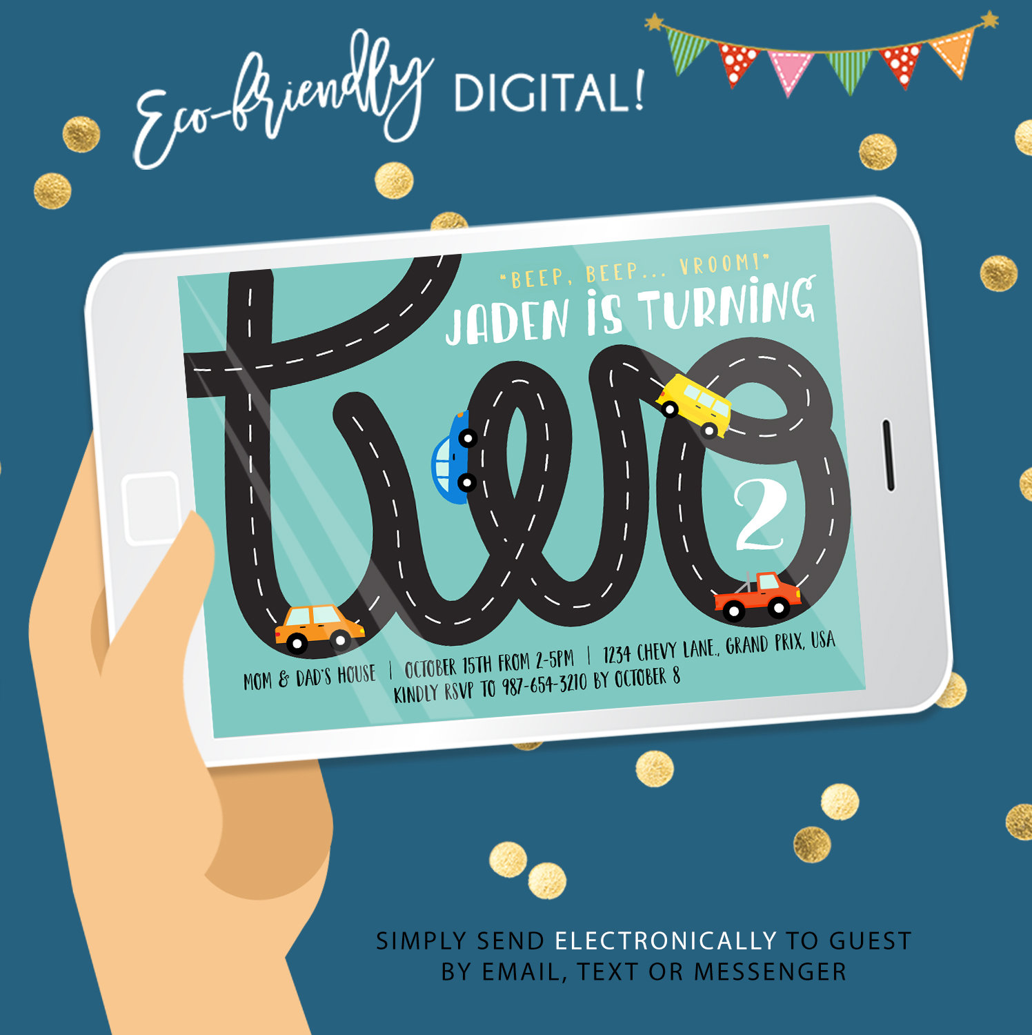 Editable Cars Invite, Cars Birthday Invite, Transportation Invitation ...