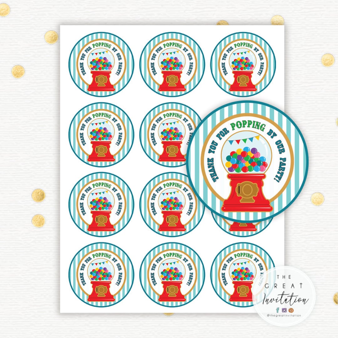 Bubblegum Party Stickers Instant Download, Bubblegum Sticker, Bubble ...