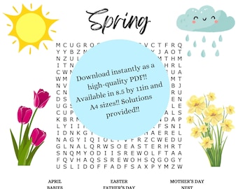 Summer Word Search Puzzle With Answer Sheet Seasonal Games Seasonal ...