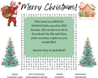 Christmas Word Search Games, Word Search Puzzle Christmas Games ...