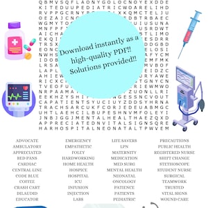 Nurse Word Search and Word Scramble Puzzle Game Combo, Perfect for ...