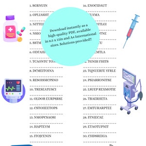Nurse Word Search and Word Scramble Puzzle Game Combo, Perfect for ...