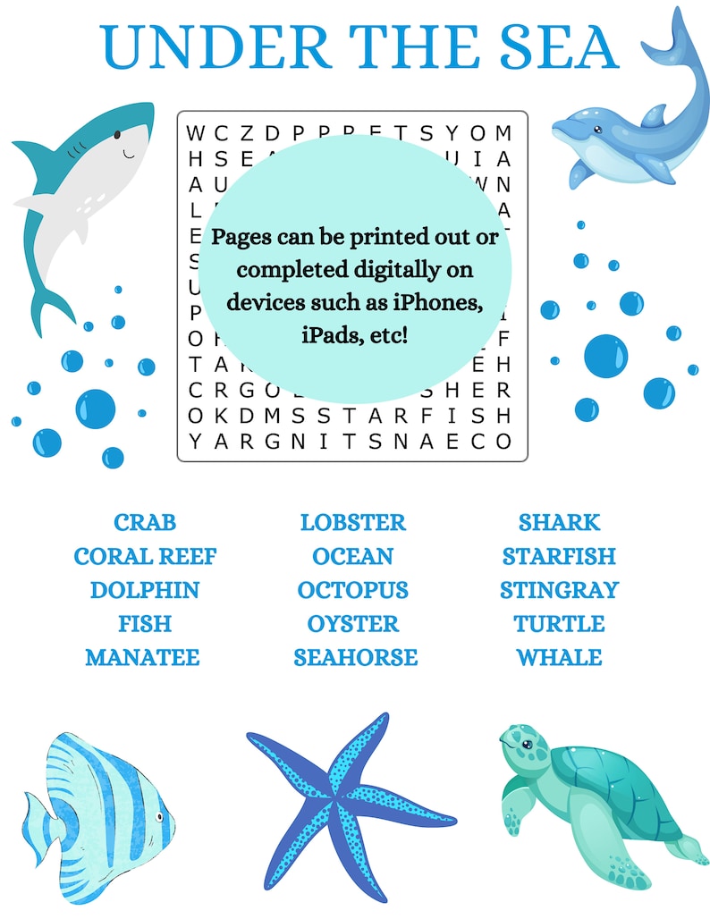 Colorful Word Searches for Kids, Pack of 15 Available to Download ...