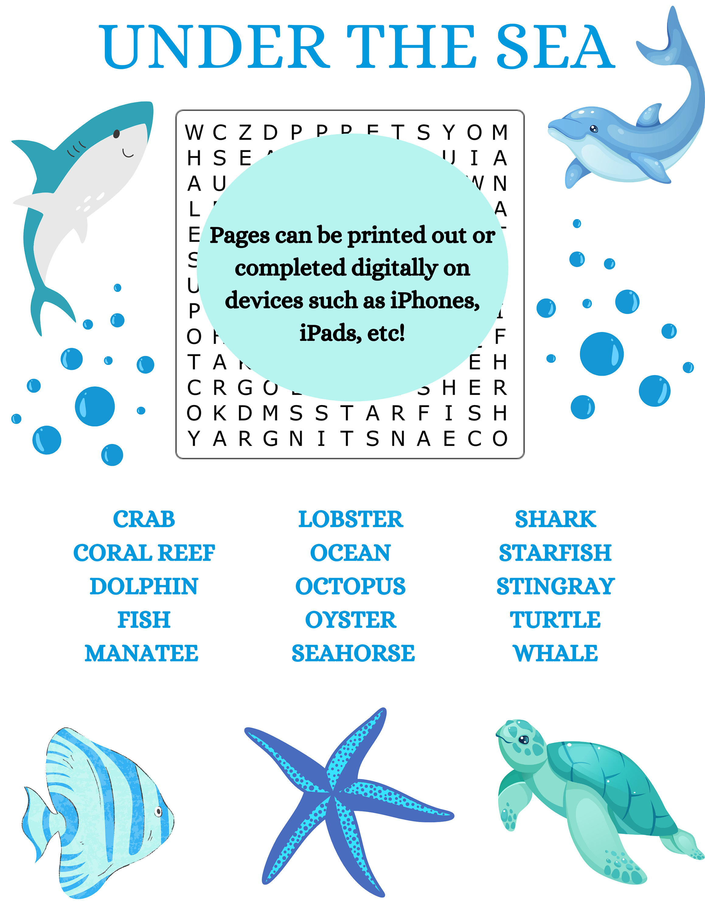 Colorful Word Searches for Kids, Pack of 15 Available to Download ...