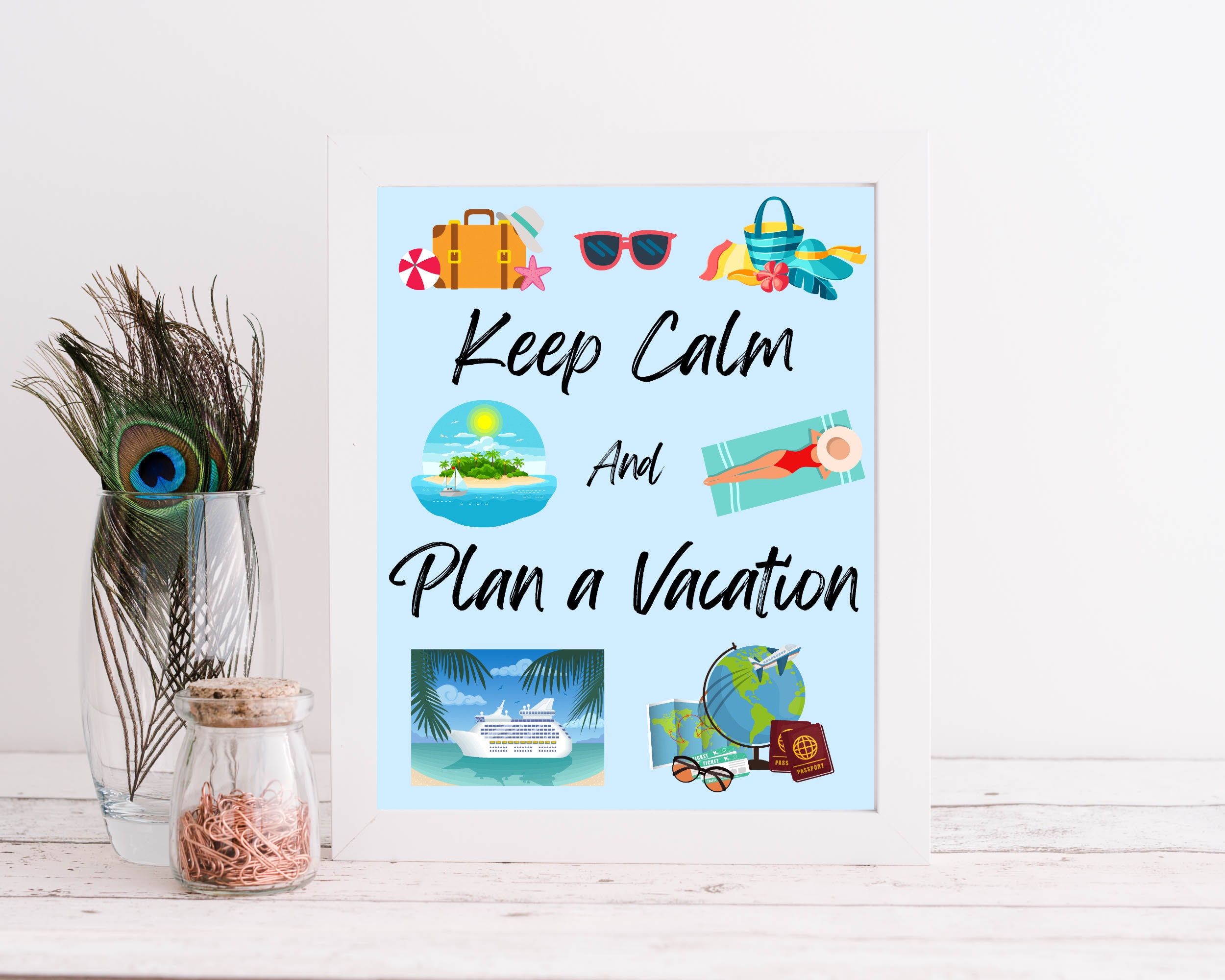 Keep Calm and Plan a Vacation Printable Wall Art - Etsy