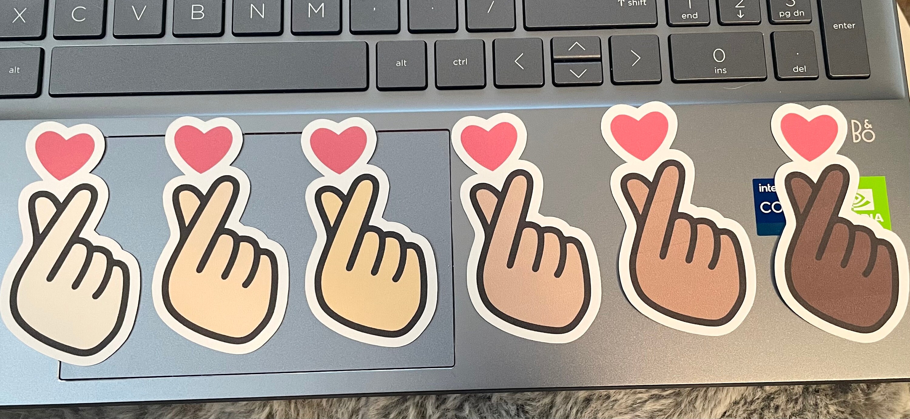 Finger Heart Stickers - Etsy