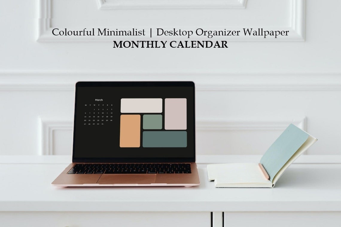 2024 Monthly Calendar Wallpaper Minimalist Desktop Colourful Desktop ...