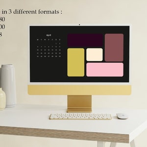 2024 Monthly Calendar Wallpaper Minimalist Desktop Colourful Desktop ...