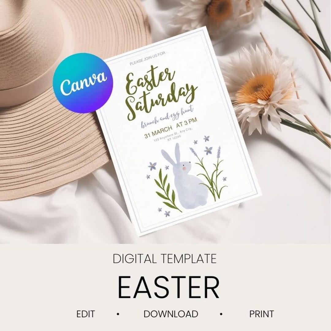 Easter Invitation Template / Instant Download / Editable Card / Egg ...