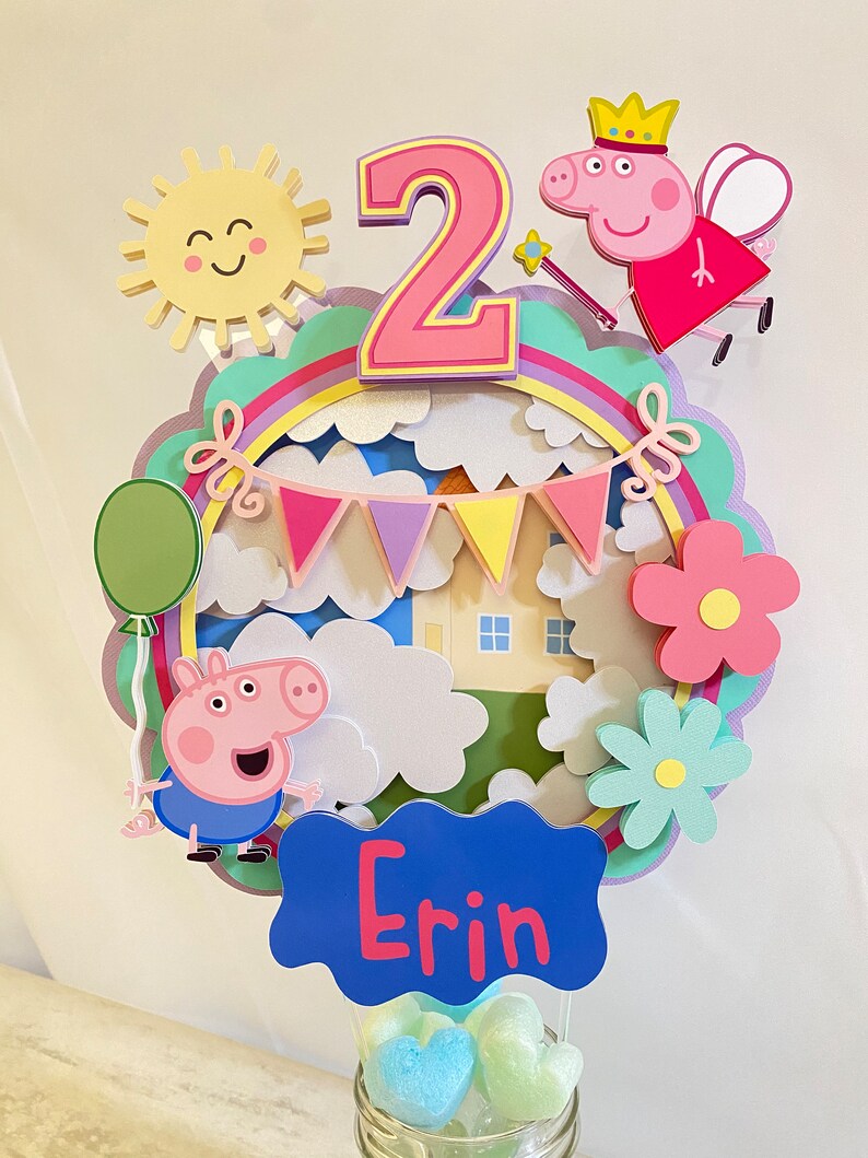 Peppa Pig Custom Birthday Cake Topper Shadow Box - Etsy