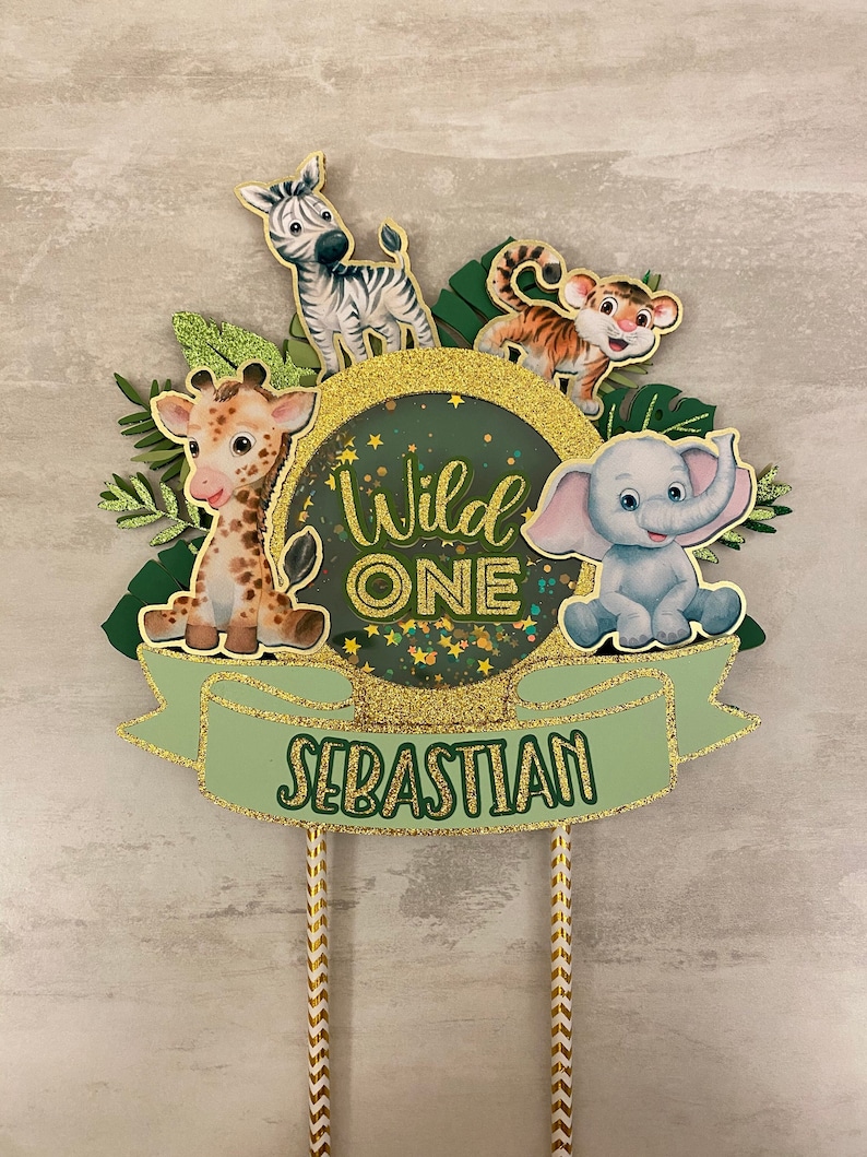 Wild Safari Theme Cake Topper Shaker - Etsy
