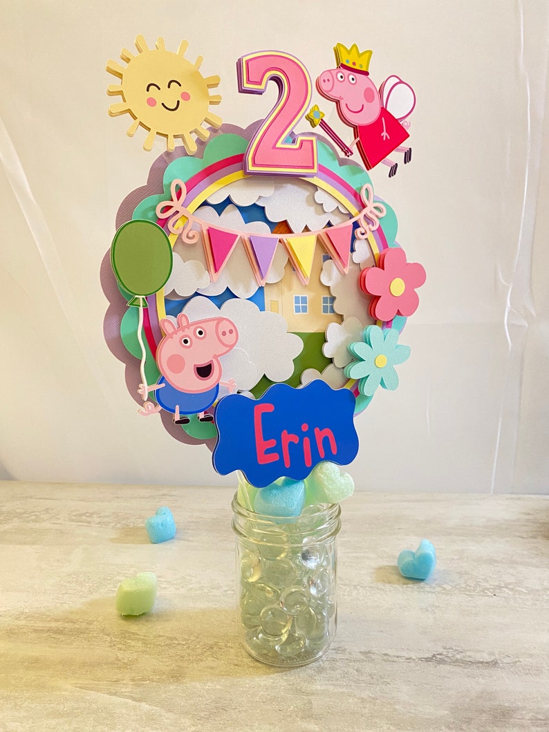 Peppa Pig Custom Birthday Cake Topper Shadow Box - Etsy