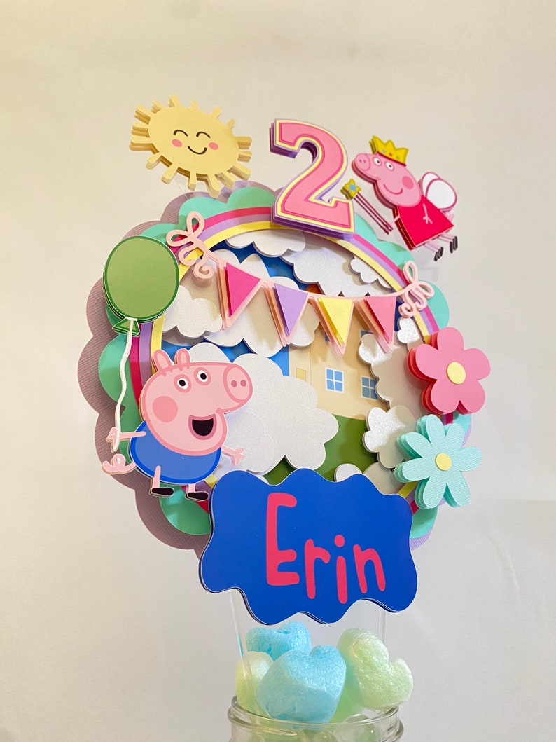 Peppa Pig Custom Birthday Cake Topper Shadow Box - Etsy