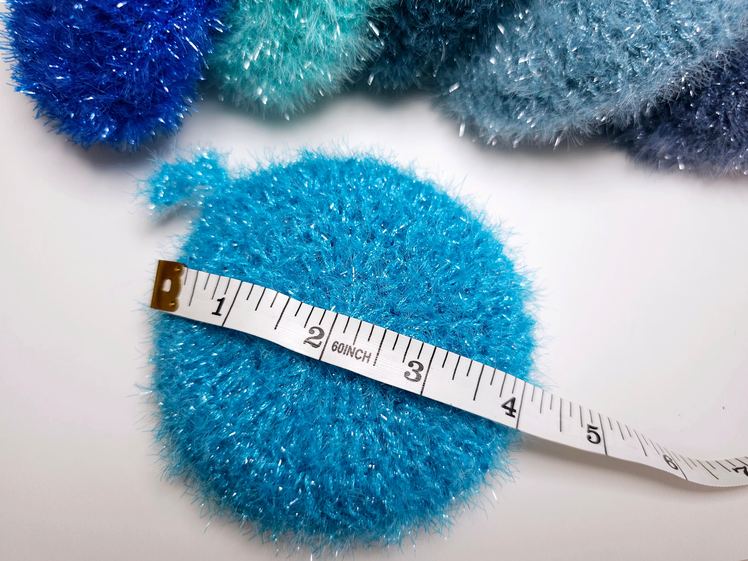 Blue Color Crochet Dish Scrubby / Sponges, Night Sea Color Dish Scrubby ...