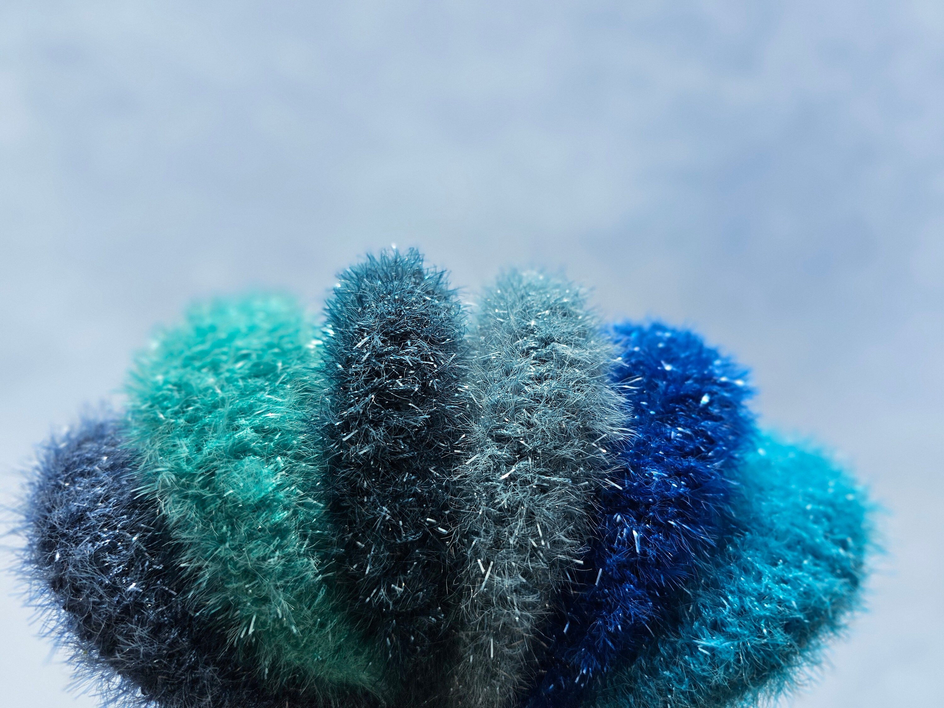 Blue Bun Shape Crochet Dish Scrubby or Sponges, Night Sea Color Dish ...