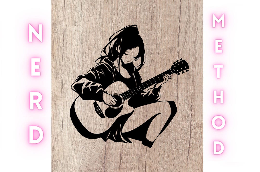 Girl Playing Guitar SVG Musical Graphic Art - Etsy
