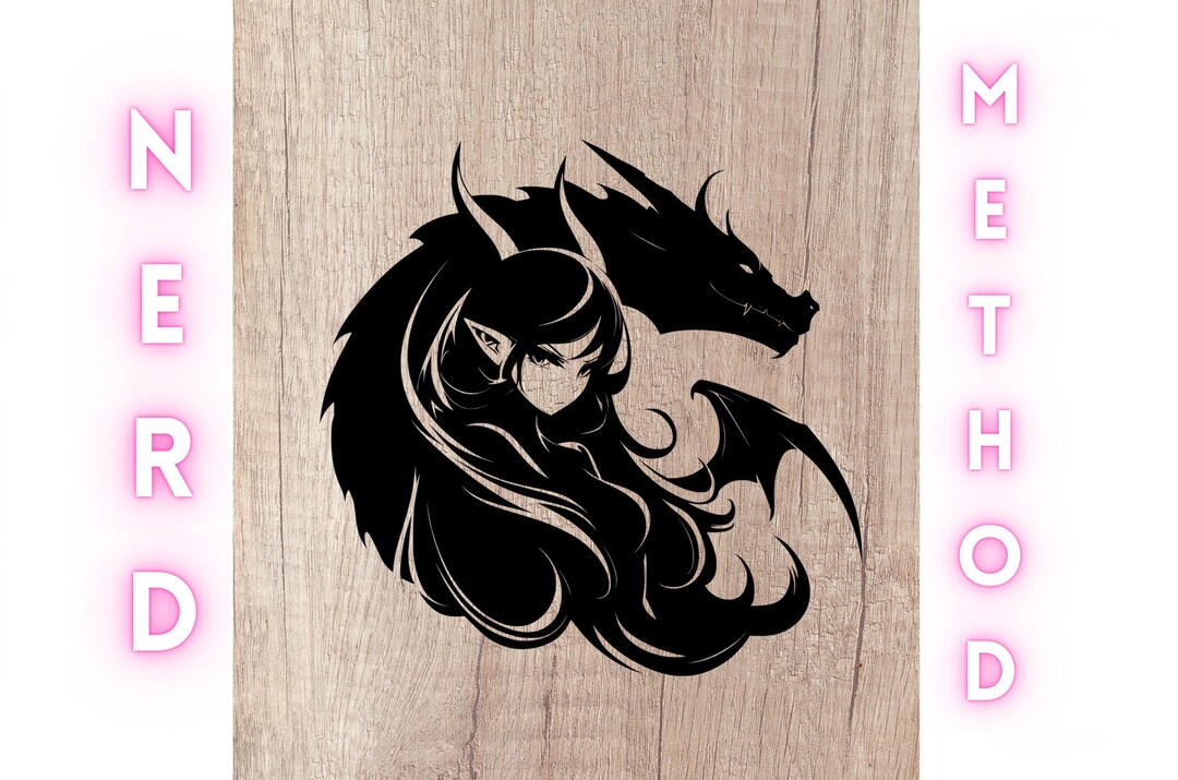 Dragon Girl Human Form SVG Fantasy Graphic Art - Etsy