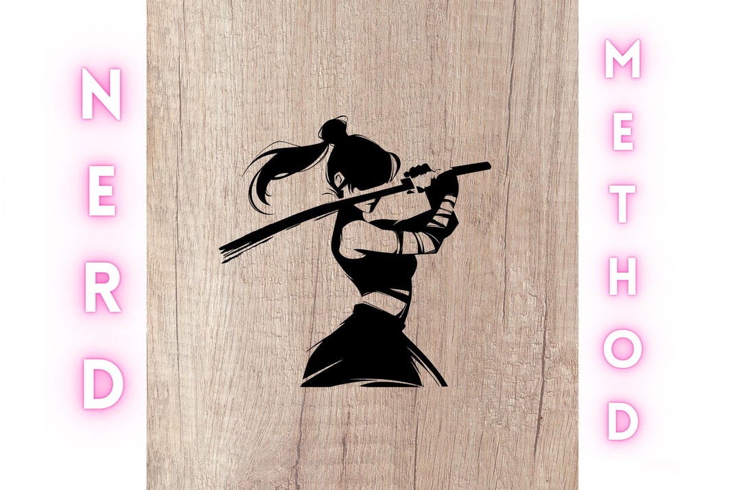 Swordswoman SVG Anime Graphic Art - Etsy