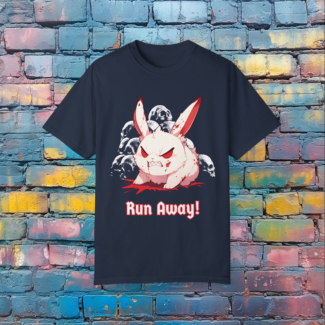 Run Away T-shirt, Legendary Rabbit Monster T-shirt, Cute T-shirt, Funny ...