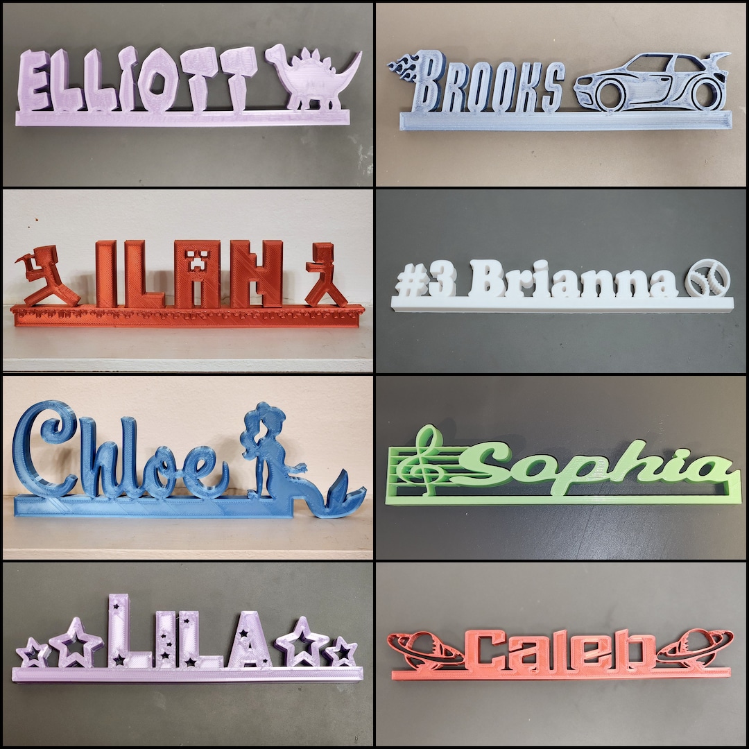 Customized 3D Printed Nameplate With Choice of Graphic Font Color ...